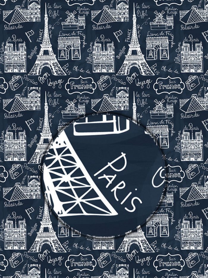 Adesivo papel de parede tour em Paris – azul – City Decor