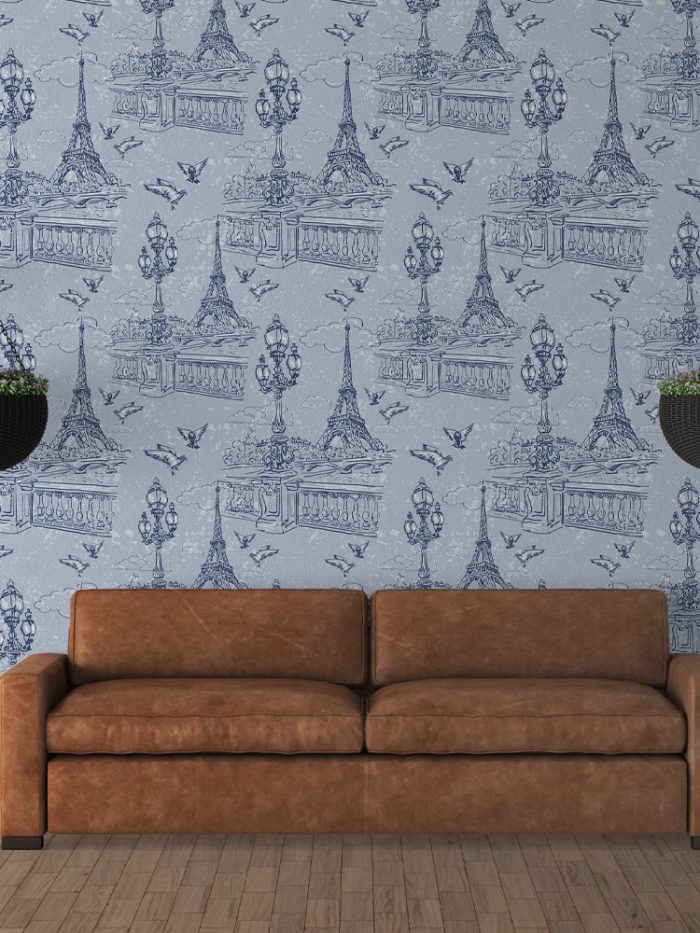 Adesivo papel de parede Paris – azul – City Decor