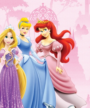 Adesivo papel de parede princesas Disney – rosa ou lilás – City Decor