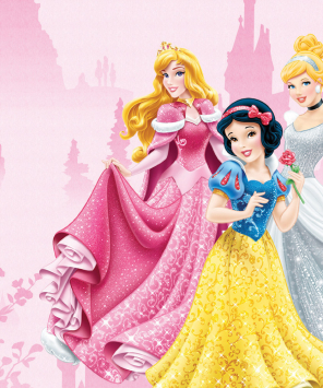 Adesivo papel de parede princesas Disney – rosa ou lilás – City Decor